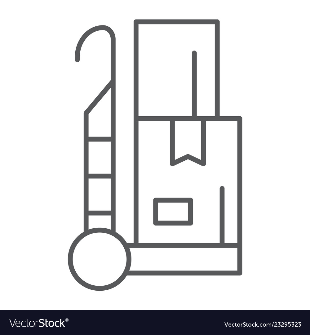 Trolley thin line icon cargo and package hand Vector Image Trolley thin line icon cargo and package hand Vector Image