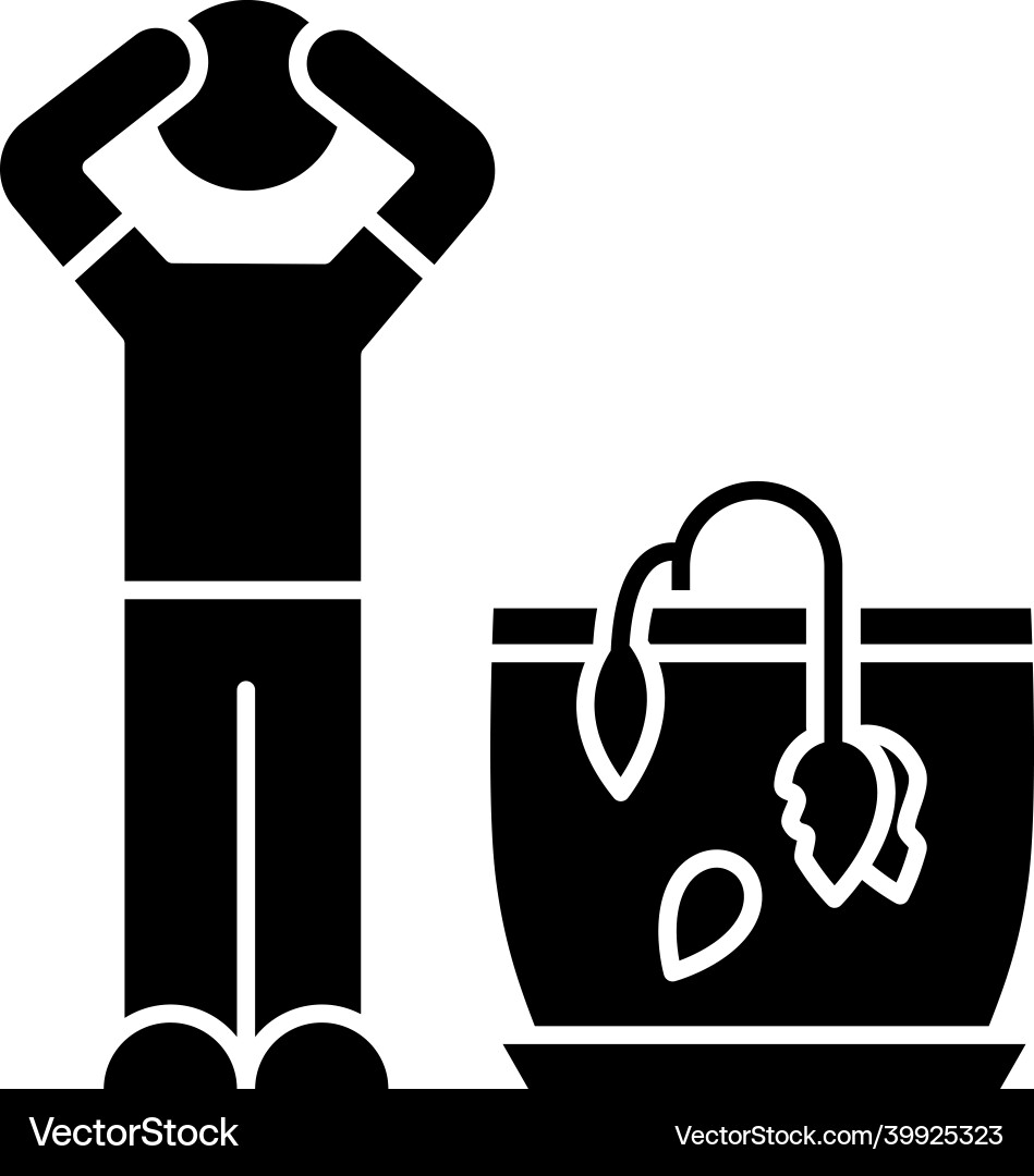 Withering plant black glyph icon dead Royalty Free Vector