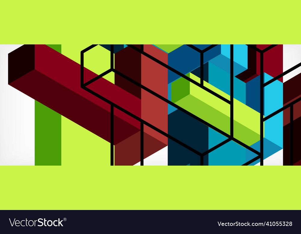 Abstract background 3d cubes cubic elements Vector Image