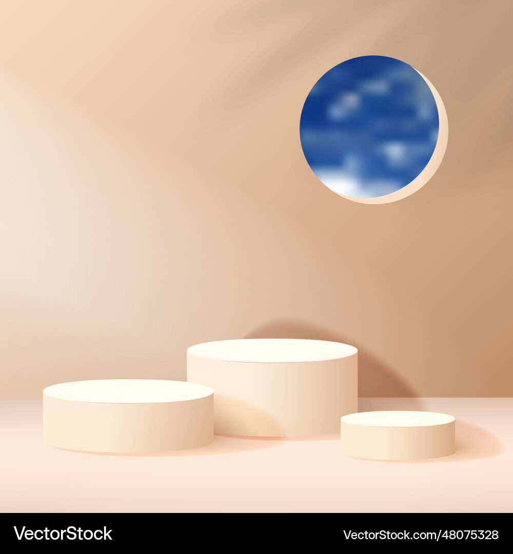 Abstract background with cream color geometric 3d Vector Image