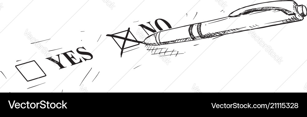 Artistic drawing yes and no questionnaire form Vector Image