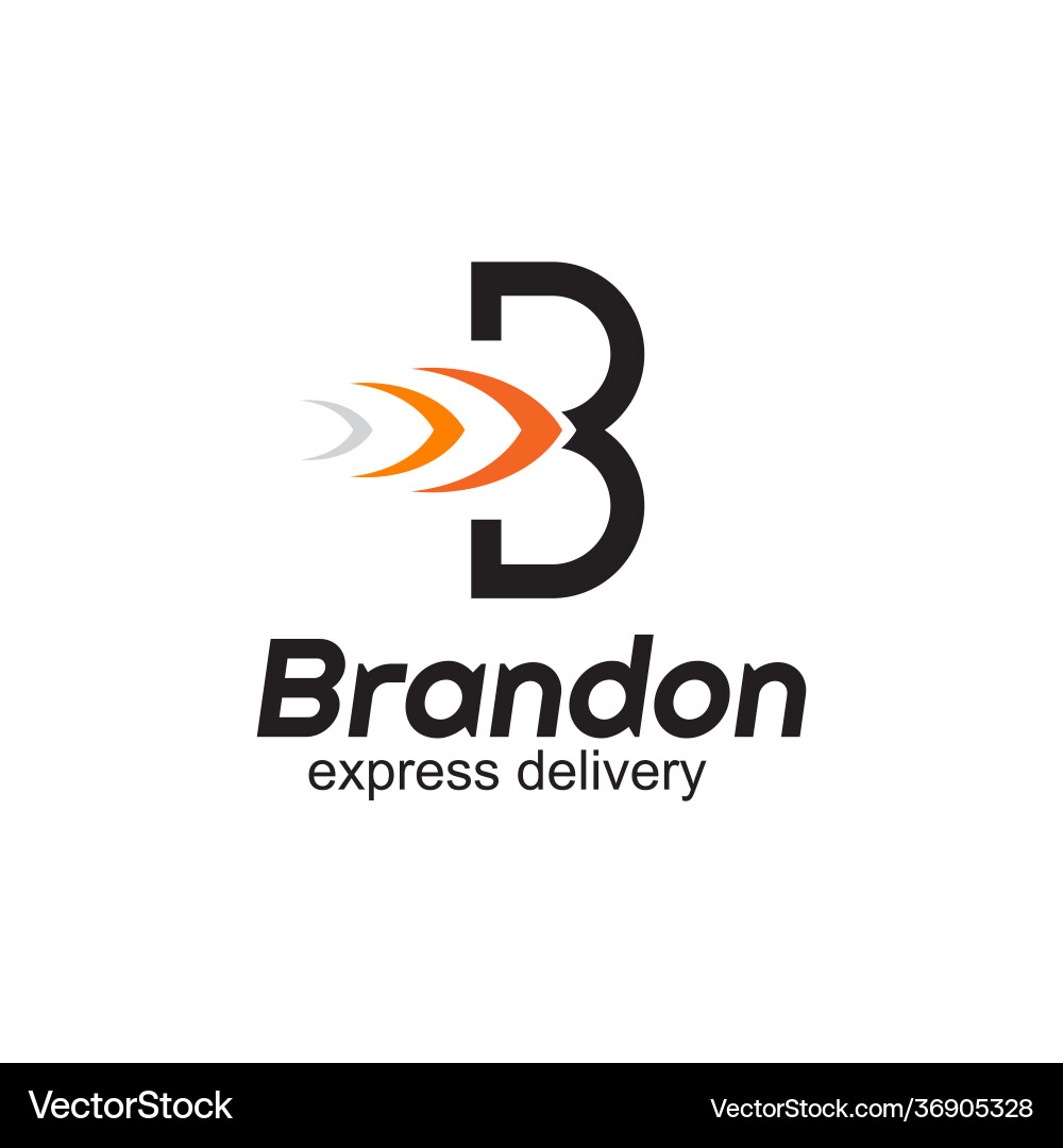 B logo design for express expedition company Vector Image