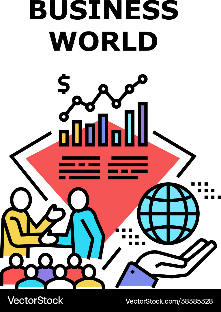 Business world concept color Royalty Free Vector Image