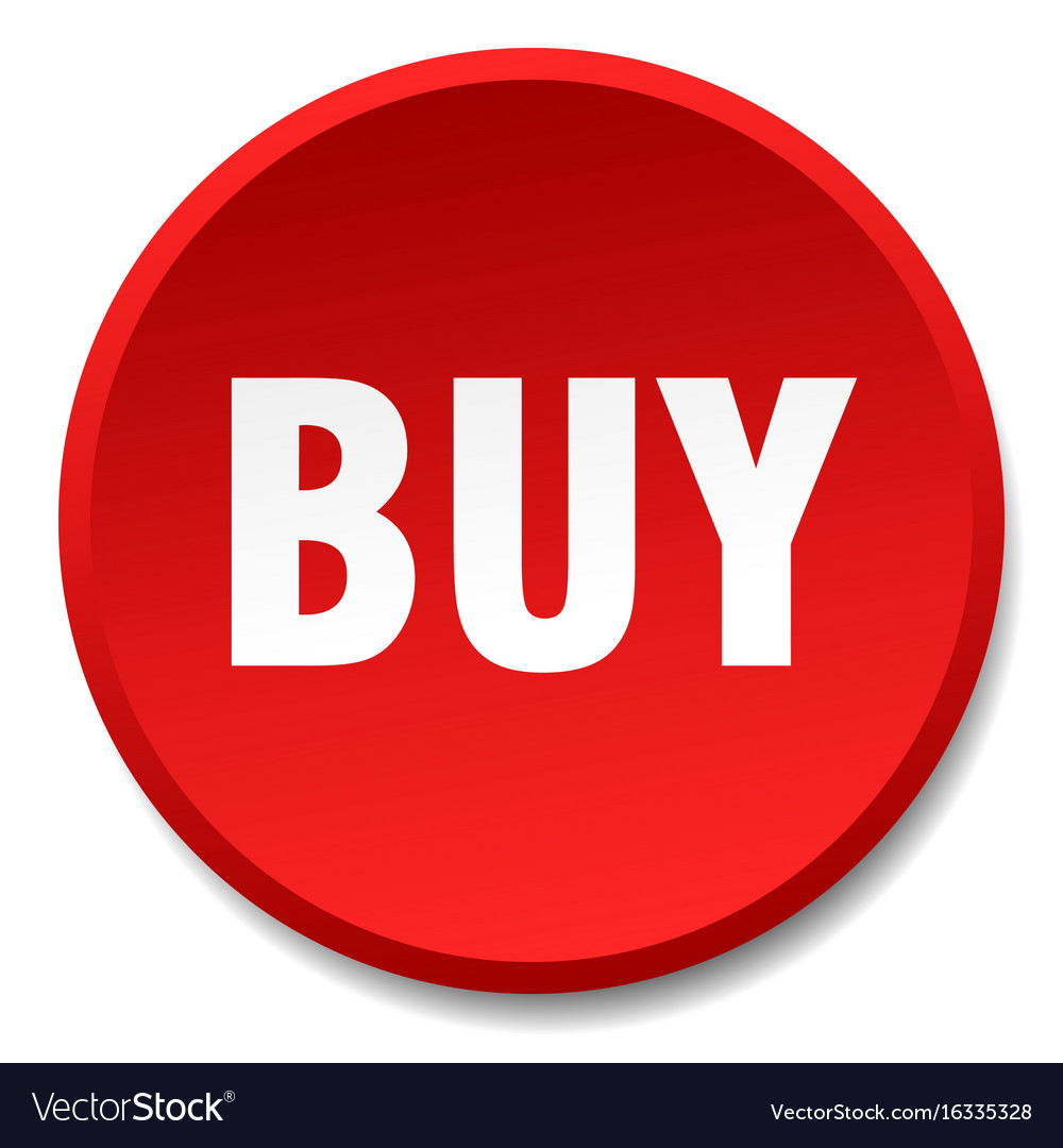 Buy red round flat isolated push button Royalty Free Vector