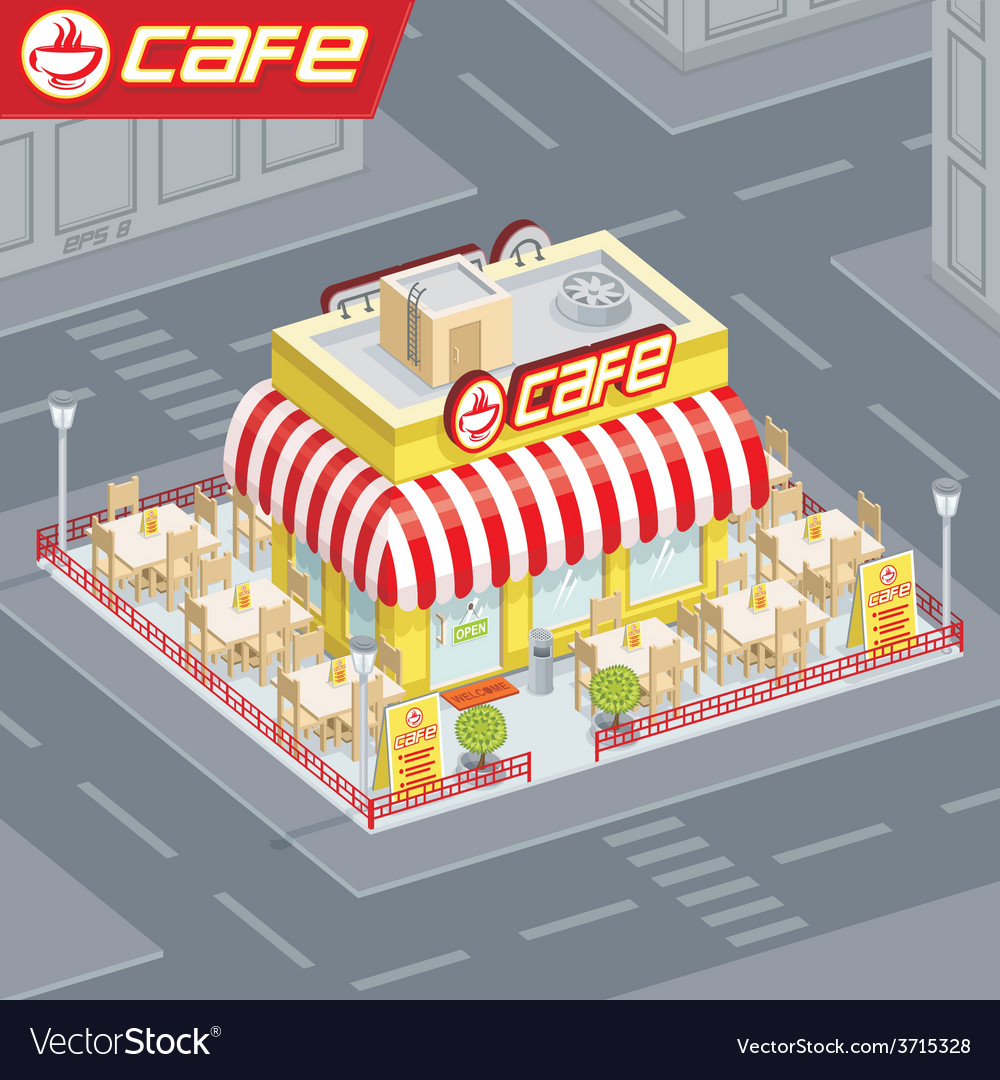 Facade cafe Royalty Free Vector Image - VectorStock