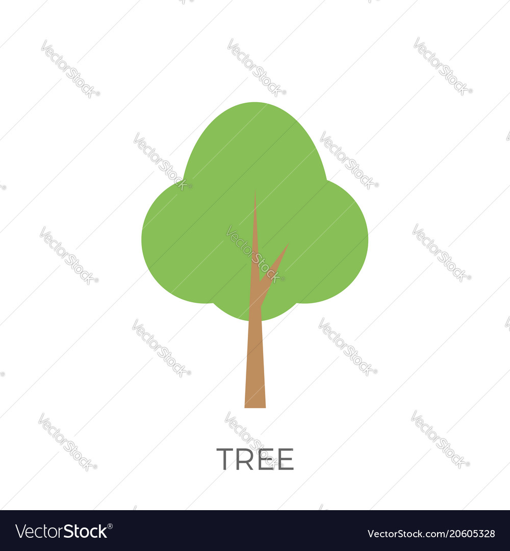 Flat tree icon Royalty Free Vector Image - VectorStock
