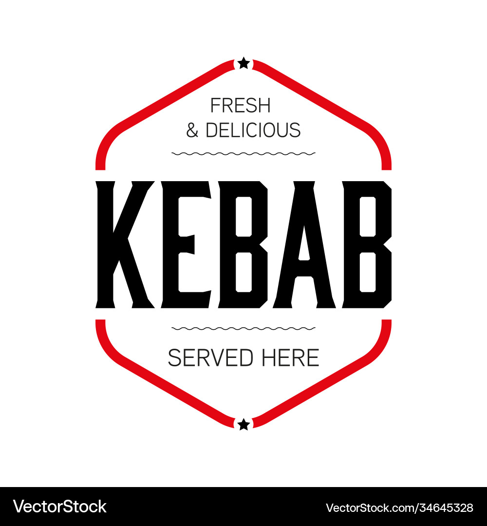 Fresh kebab stamp sign vintage Royalty Free Vector Image
