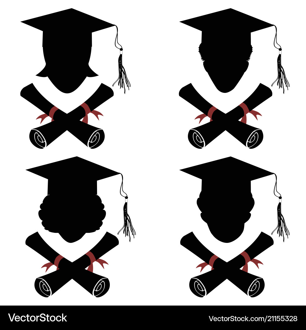 Graduated people head with diploma icon Royalty Free Vector