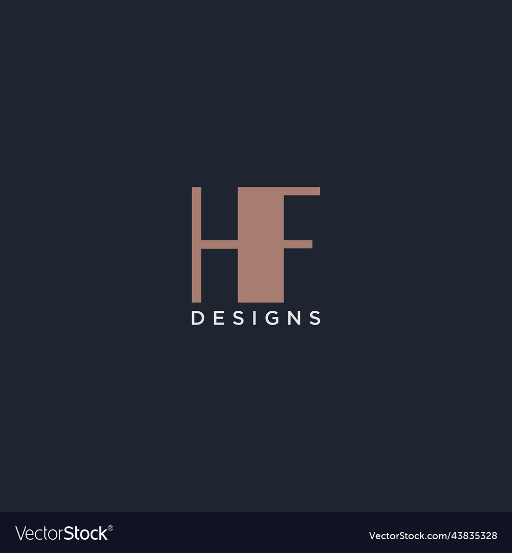 Hf creative logo design Royalty Free Vector Image