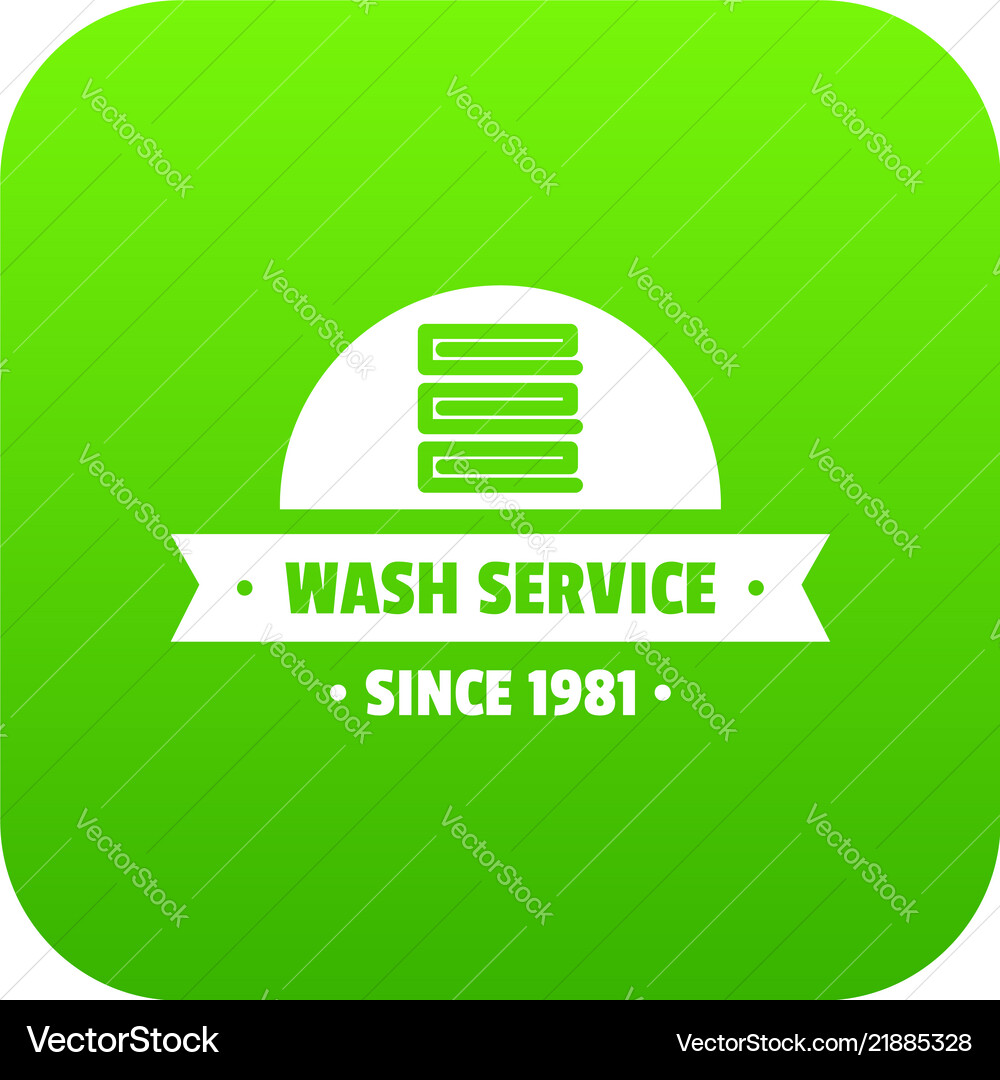Modern wash service icon green Royalty Free Vector Image