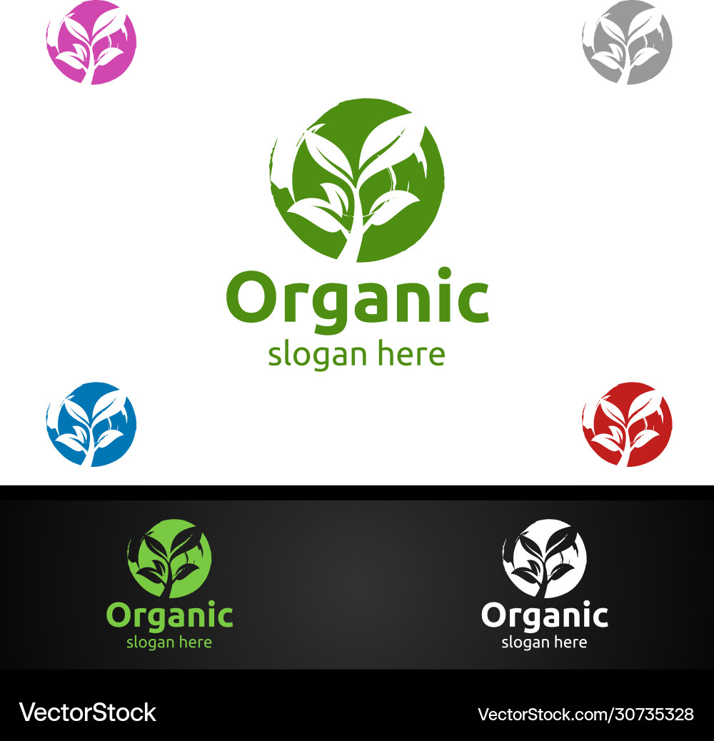 Natural and organic logo design template Vector Image