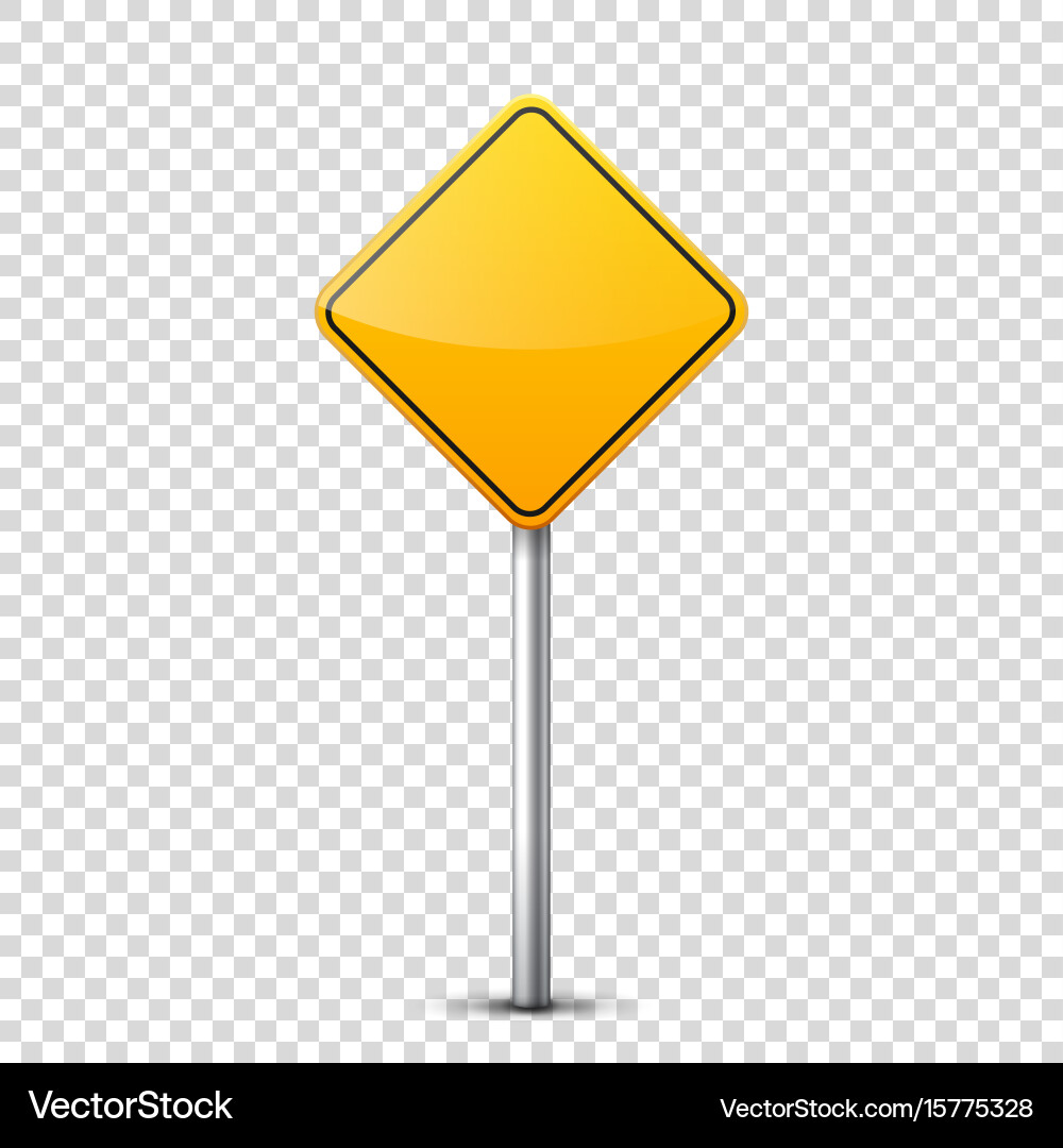 Road yellow signs collection isolated on Vector Image
