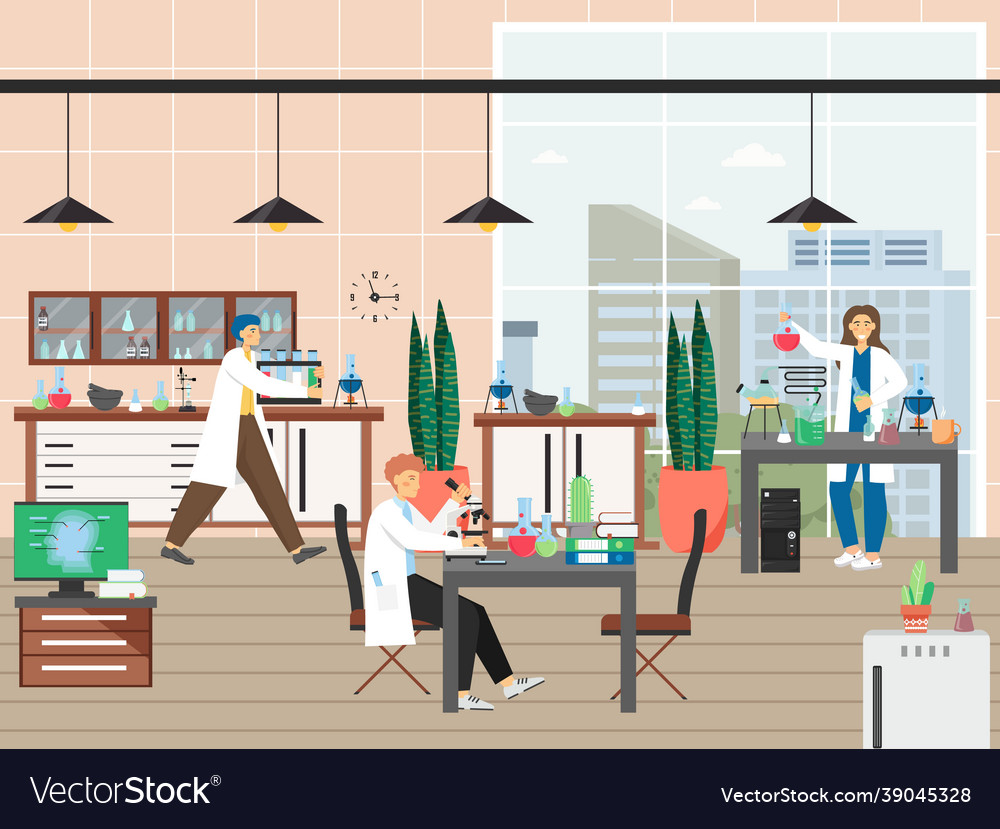 Science lab experiences flat Royalty Free Vector Image