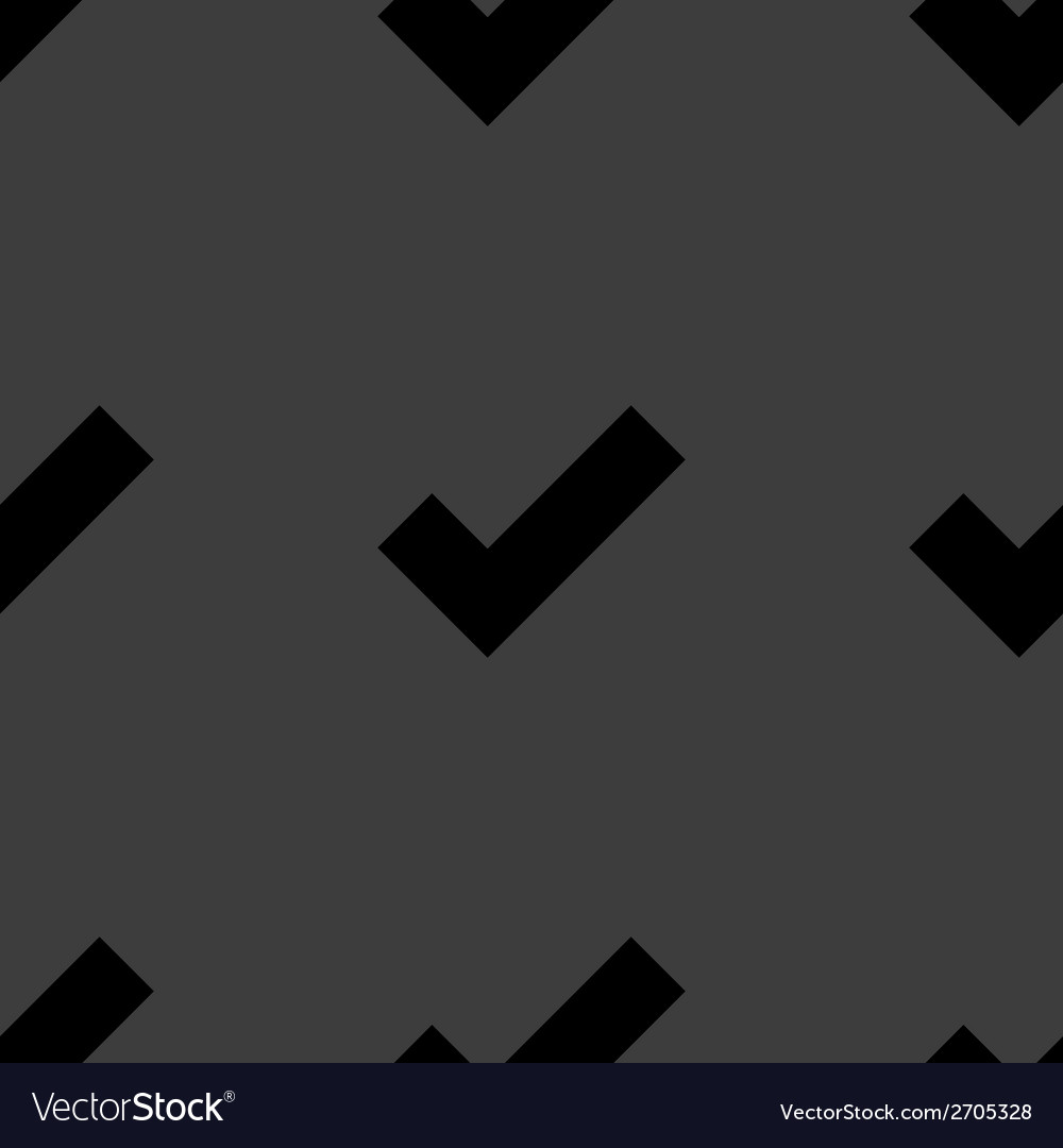 Tick web icon flat design seamless pattern Vector Image