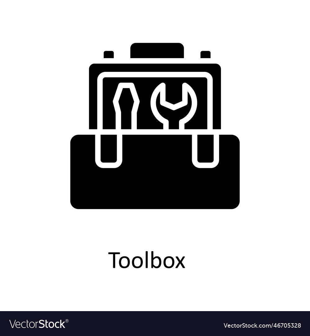 Toolbox solid icons simple stock Royalty Free Vector Image