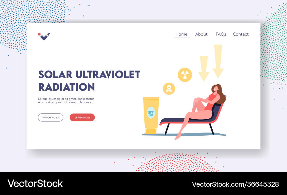 Uv radiation solar ultraviolet landing page Vector Image