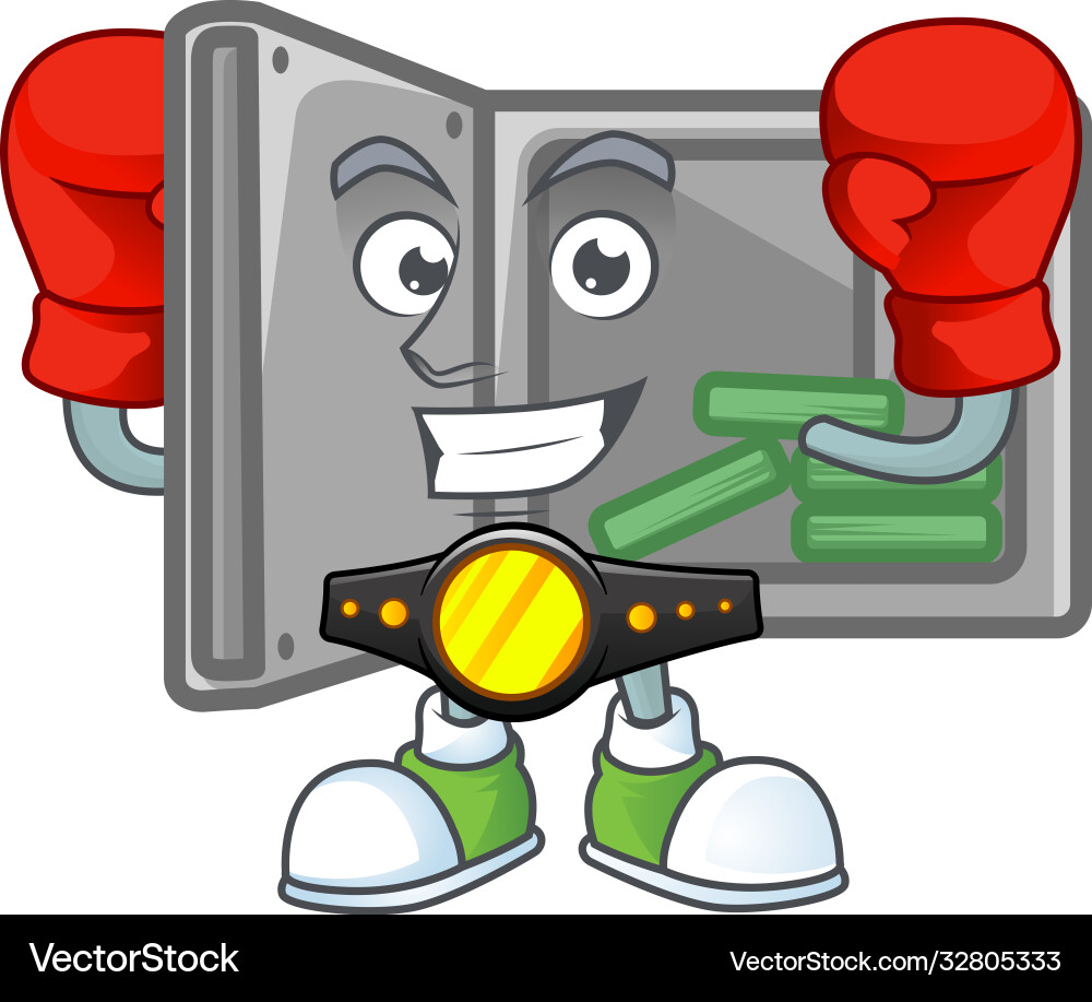 A sporty boxing security box open cartoon design Vector Image