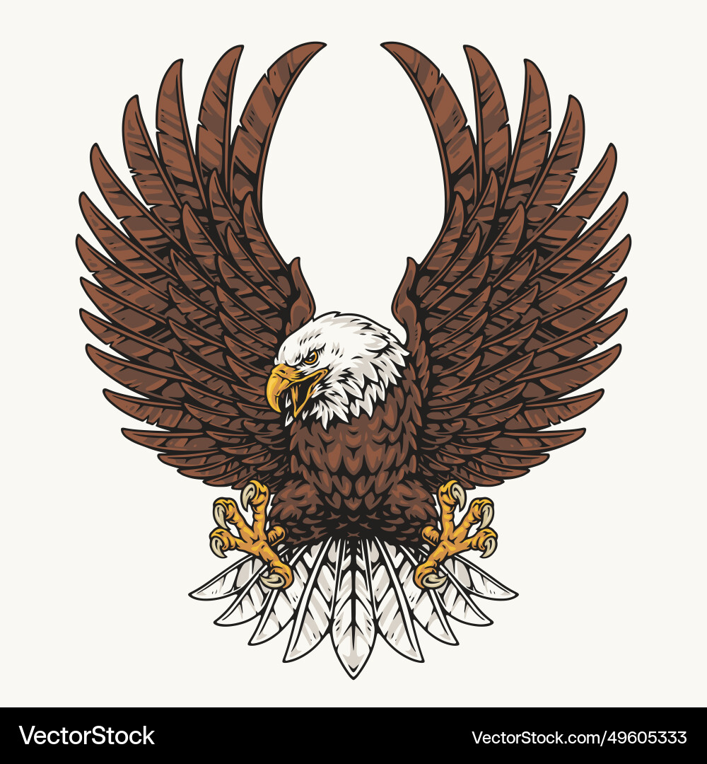 American bald eagle sticker colorful Royalty Free Vector