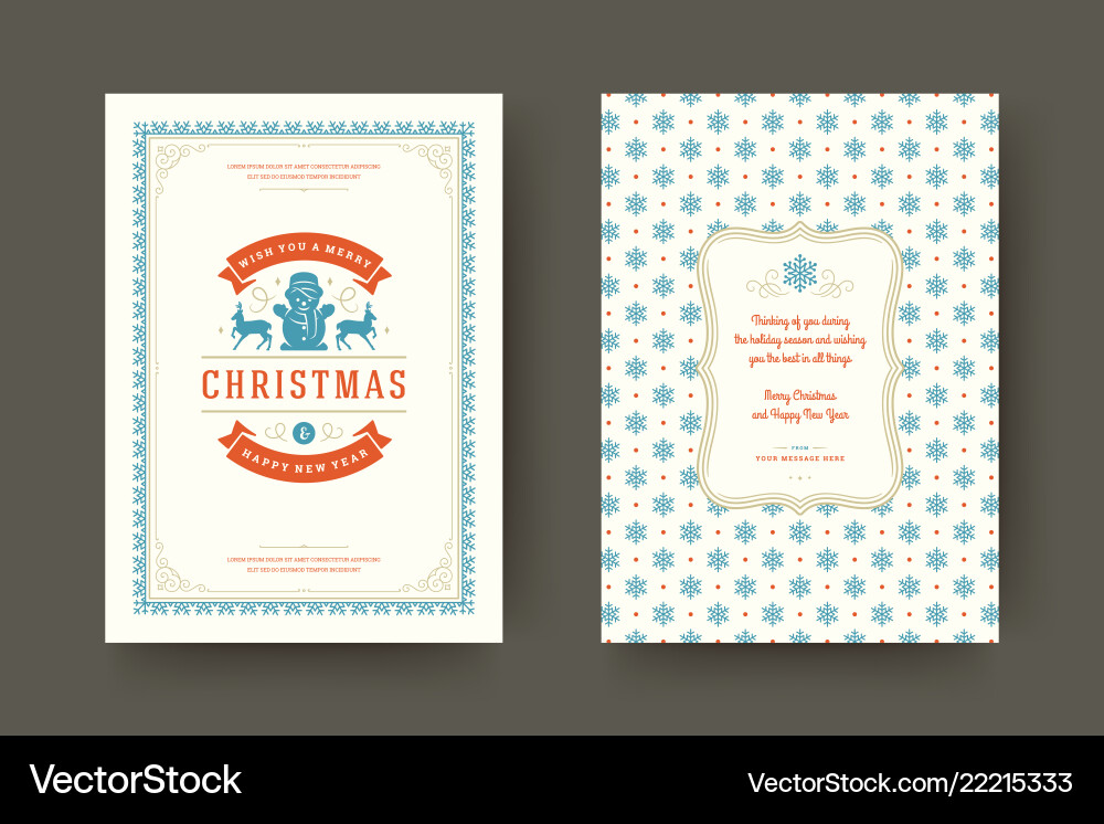 Christmas greeting card design template Royalty Free Vector