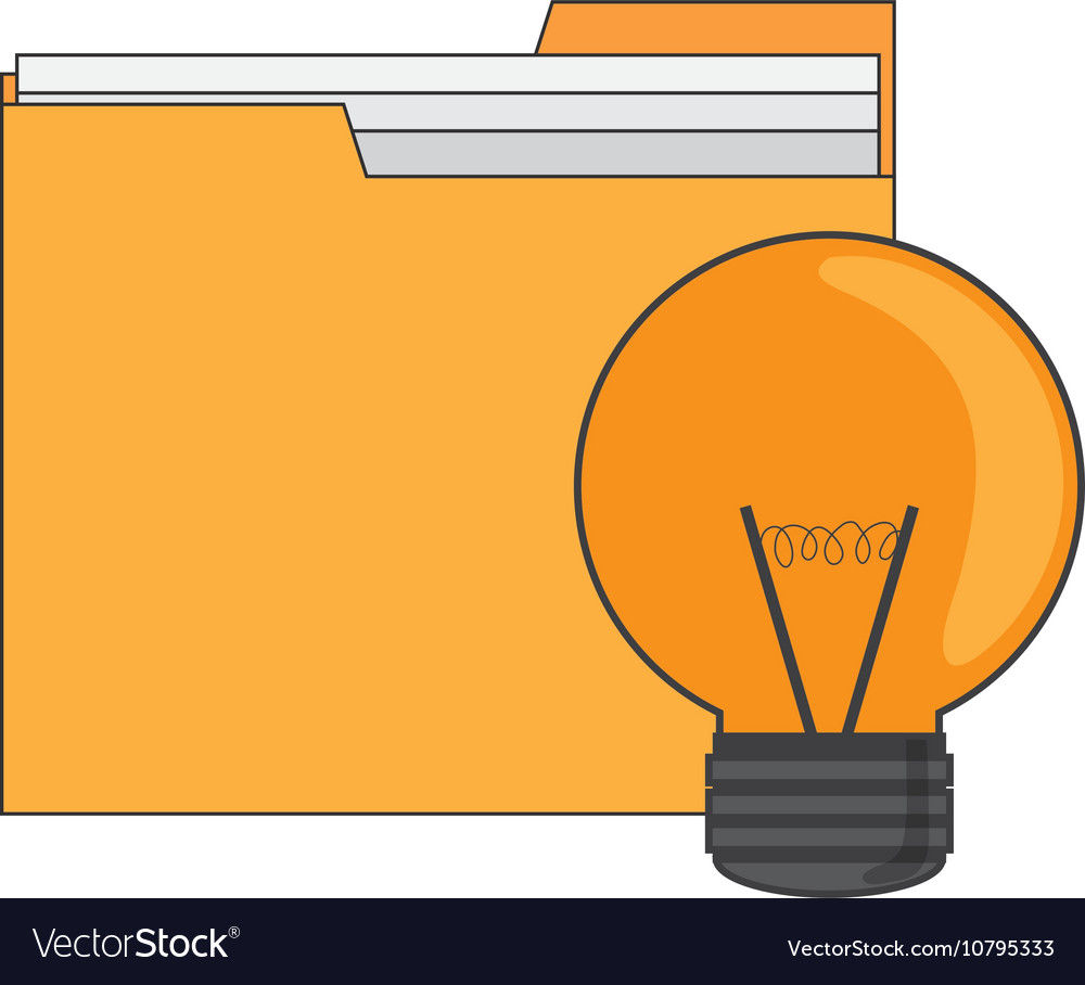 File folder and lightbulb icon Royalty Free Vector Image