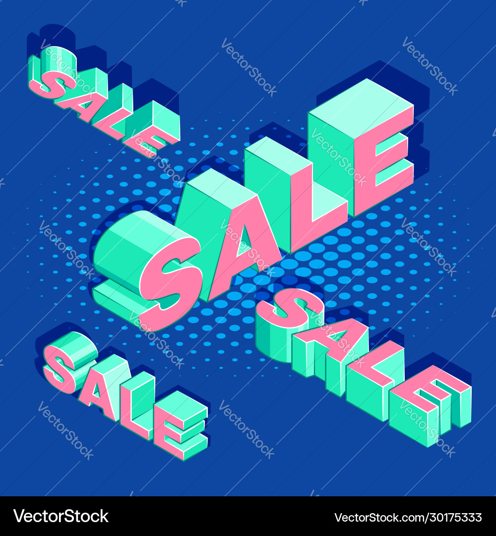 Isometric advertising promotion banner template Vector Image