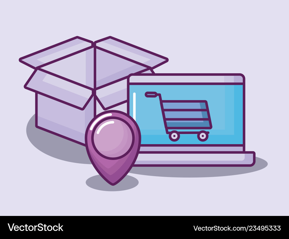 Laptop computer with electronic business finance Vector Image