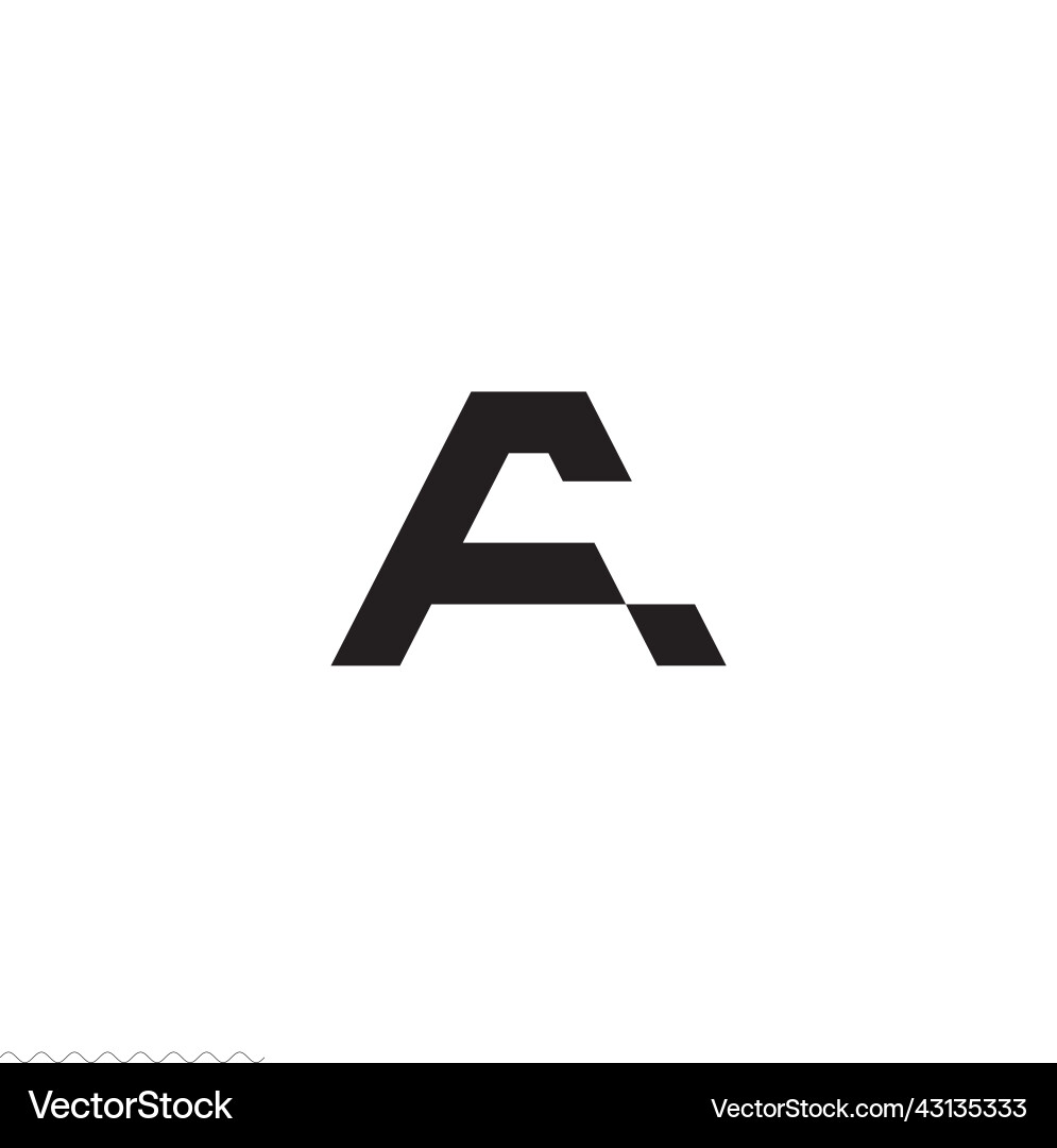 Letter f simple geometric line logo Royalty Free Vector