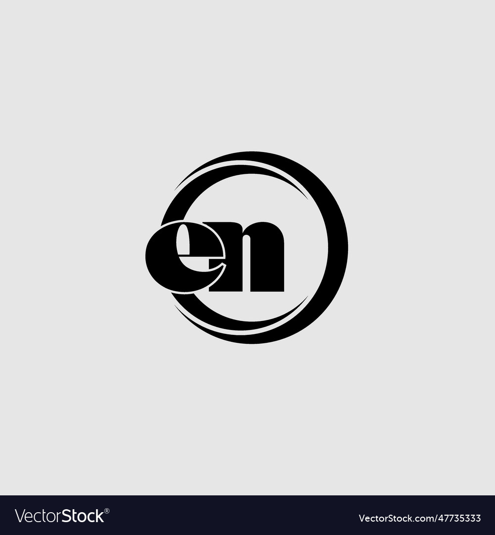 Letters en simple circle linked line logo Vector Image