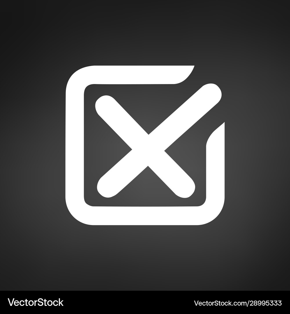 Line check mark or check box cross icons flat Vector Image