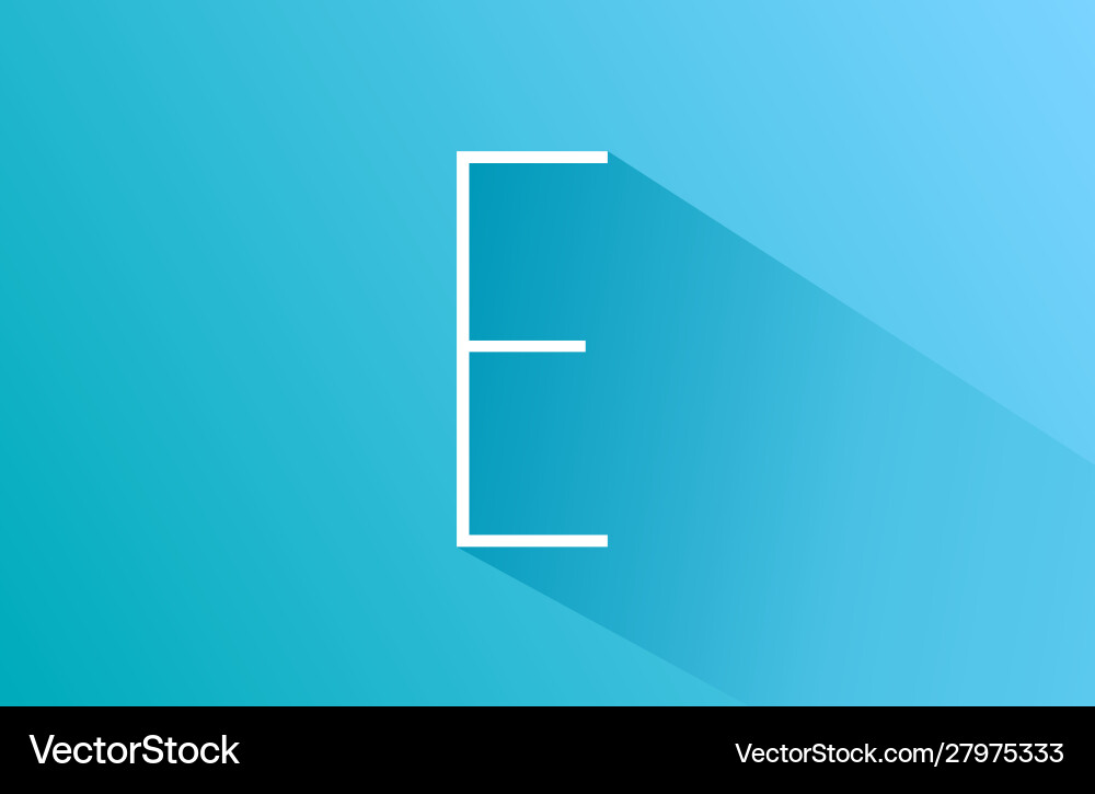 Long shadow e logo letter alphabet for company Vector Image