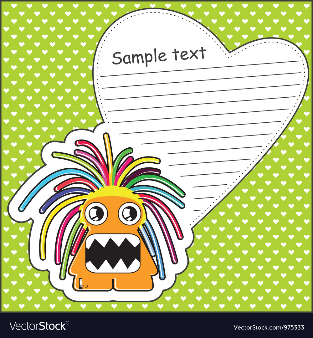 Monster with message cloud Royalty Free Vector Image