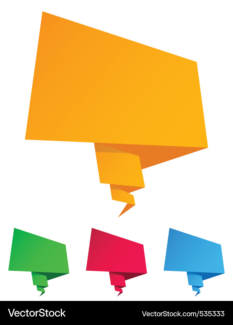 Paper origami speech bubble Royalty Free Vector Image