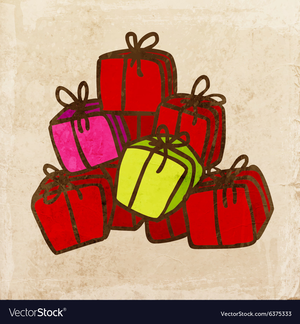 Present stack cartoon Royalty Free Vector Image