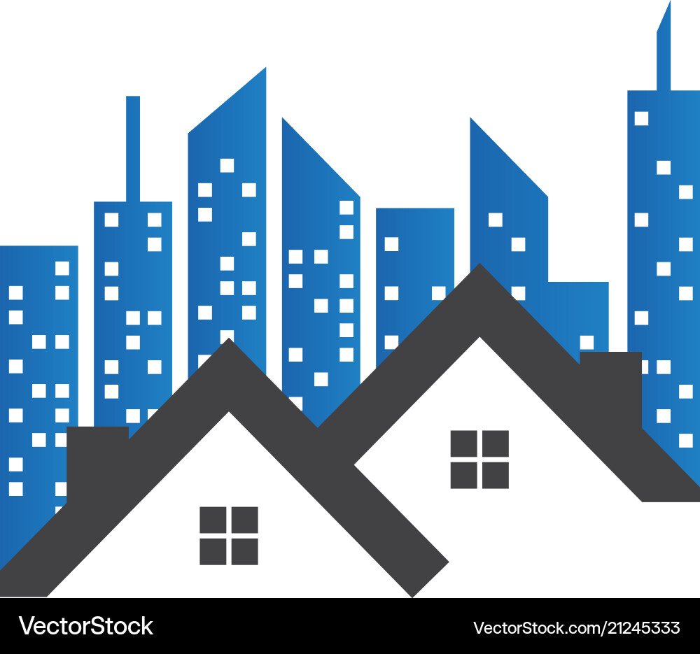 Real estate building logo template Royalty Free Vector Image