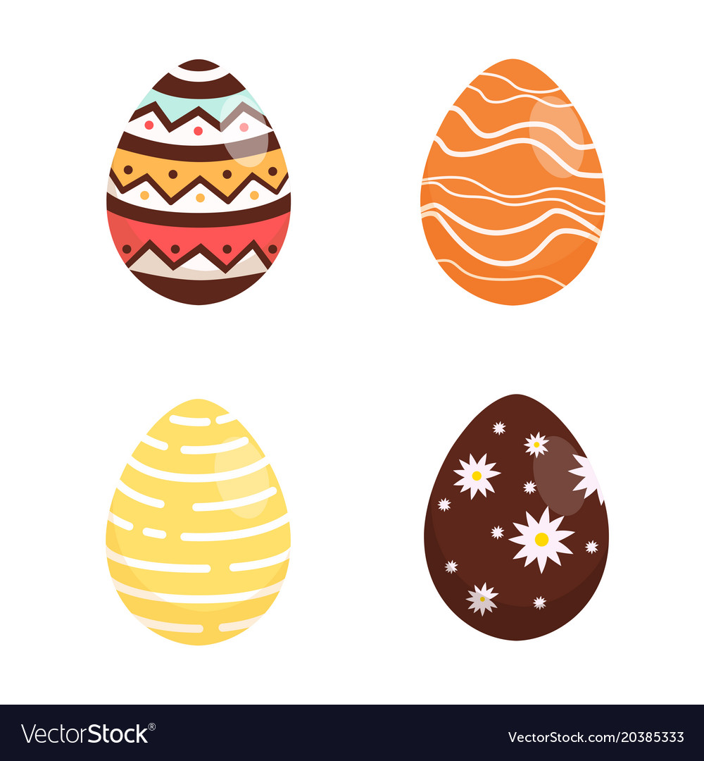 Set easter eggs collection Royalty Free Vector Image