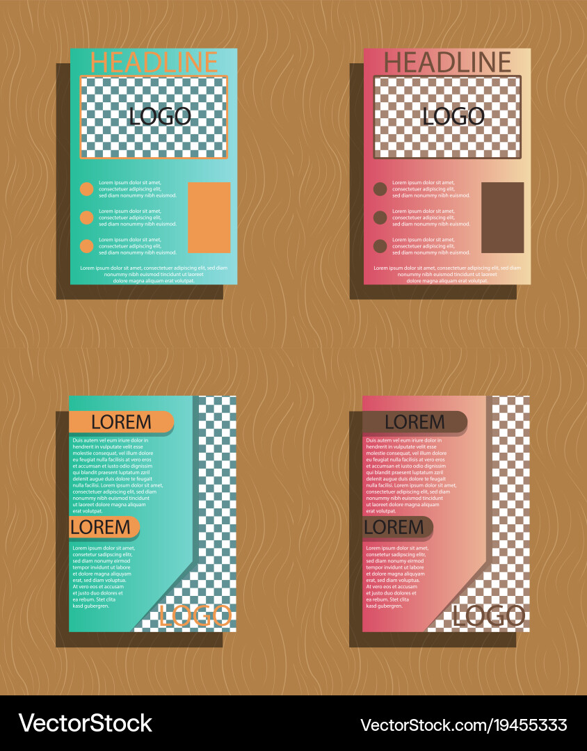 Set of brochure flyer design layout template size Vector Image