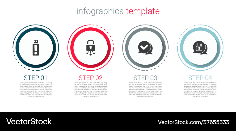 Set usb flash drive cyber security check mark Vector Image