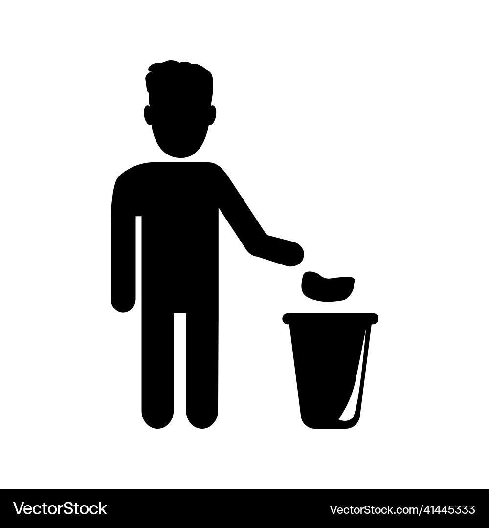 Tidy man symbol do not litter icon keep clean Vector Image