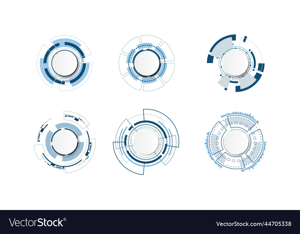 Abstract technology circle set design Royalty Free Vector