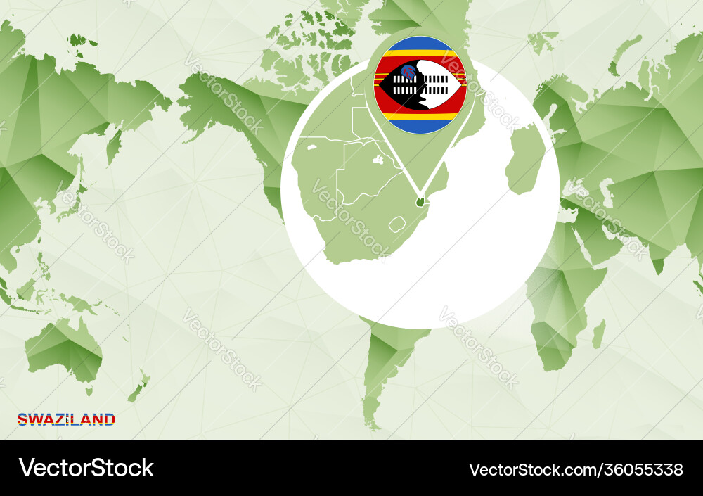 America centric world map with magnified Vector Image