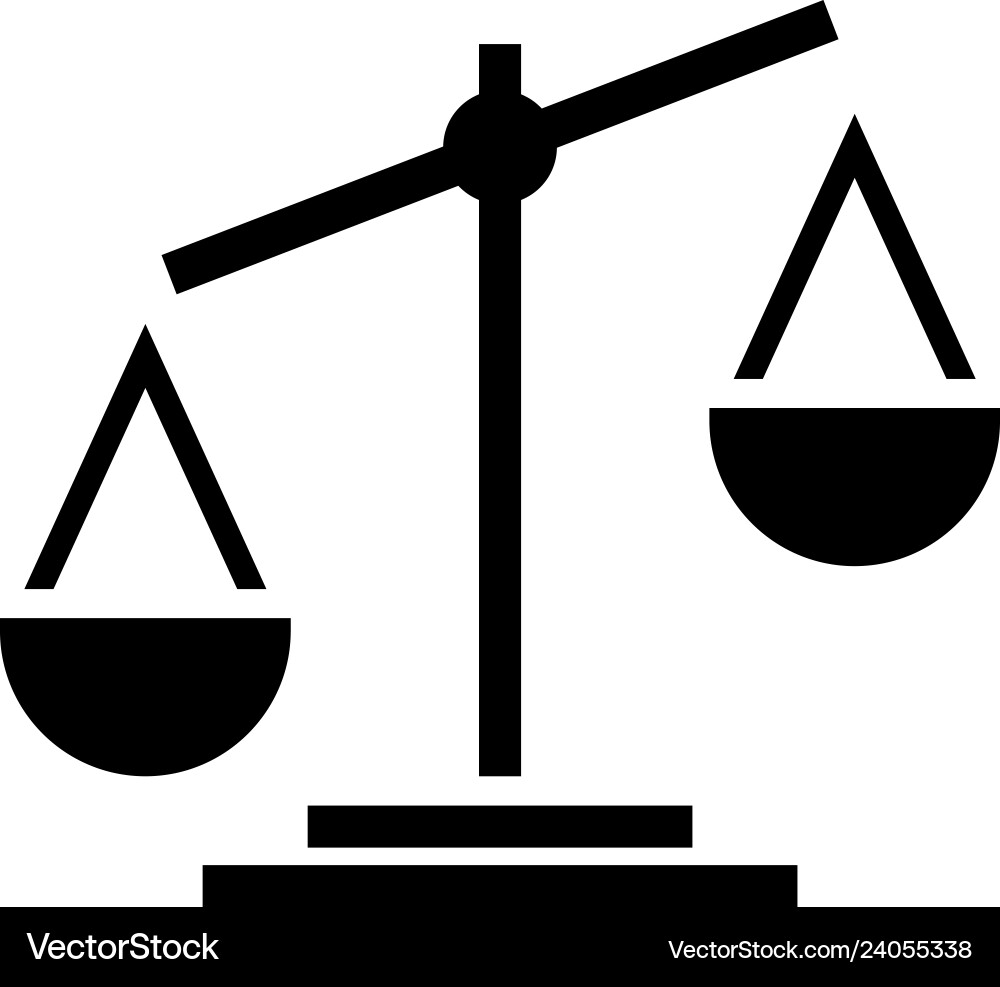 Attorney law scale icon design template Royalty Free Vector