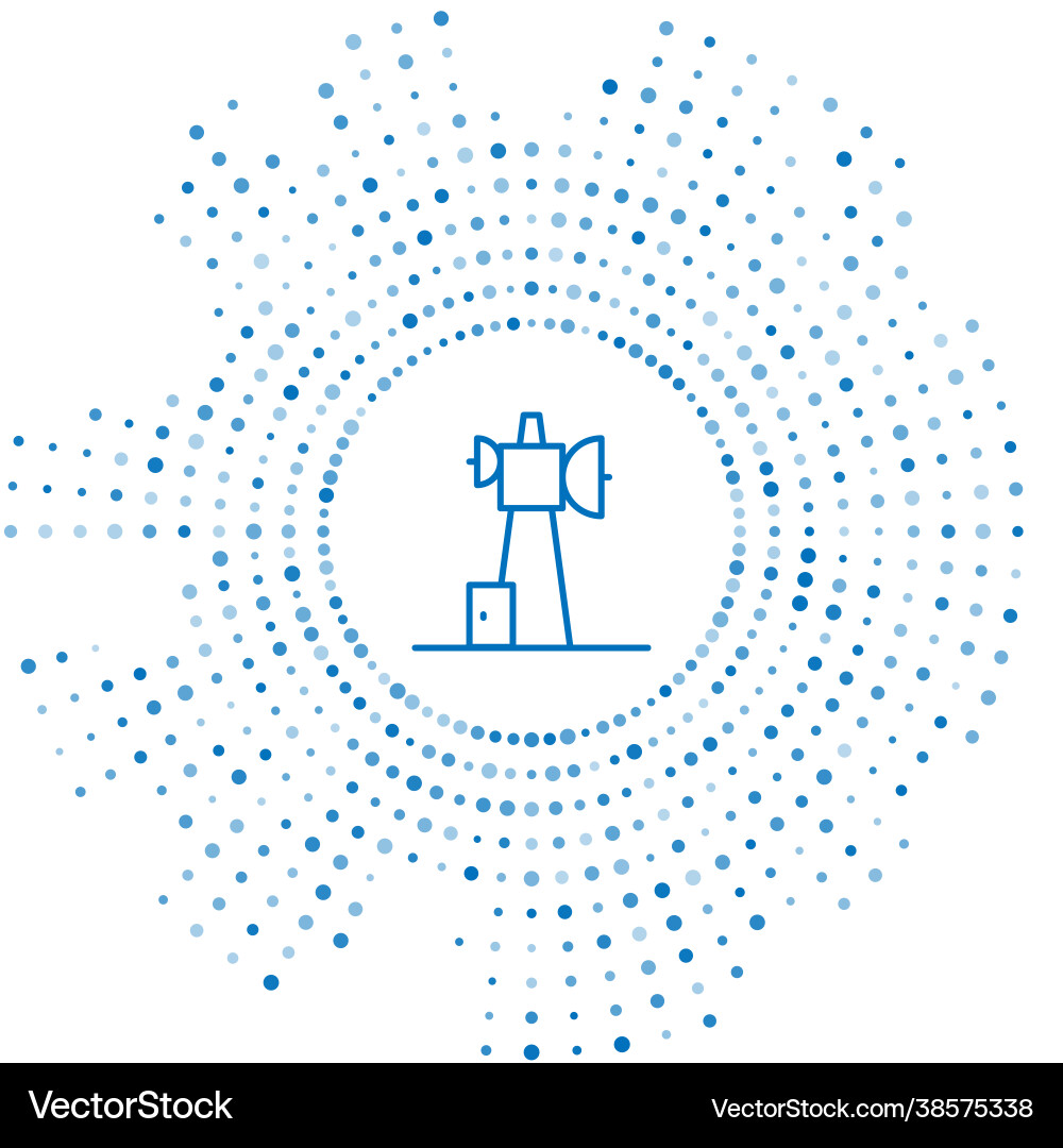 Blue line antenna icon isolated on white Vector Image