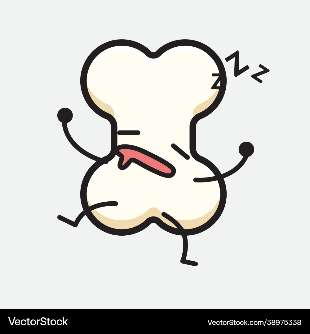Bone character with cute face and simple body Vector Image