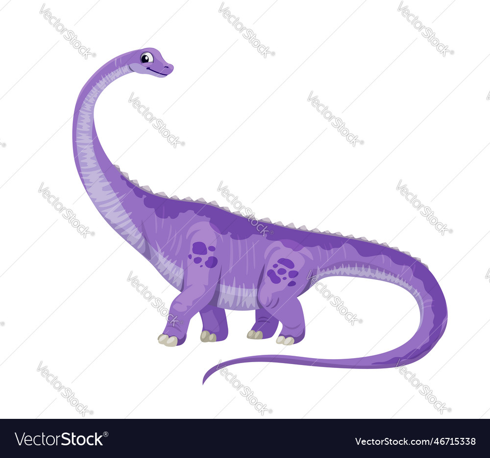 Cartoon diplodocus dinosaur childish character Vector Image Cartoon diplodocus dinosaur childish character Vector Image