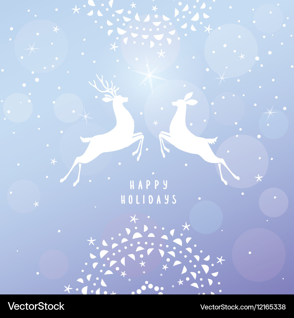 Deer blue background Royalty Free Vector Image