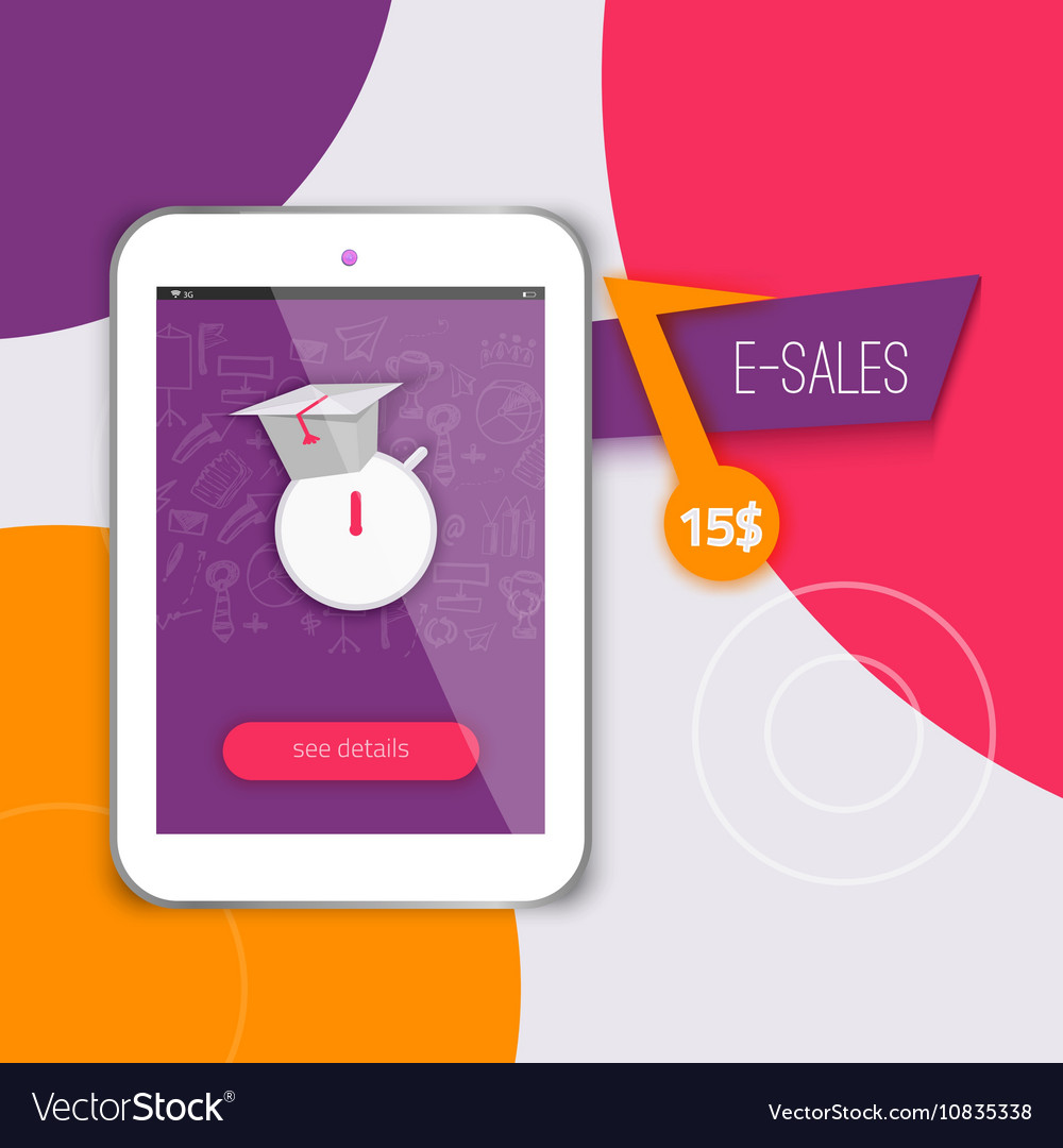 E-learning concept application with tablet Vector Image