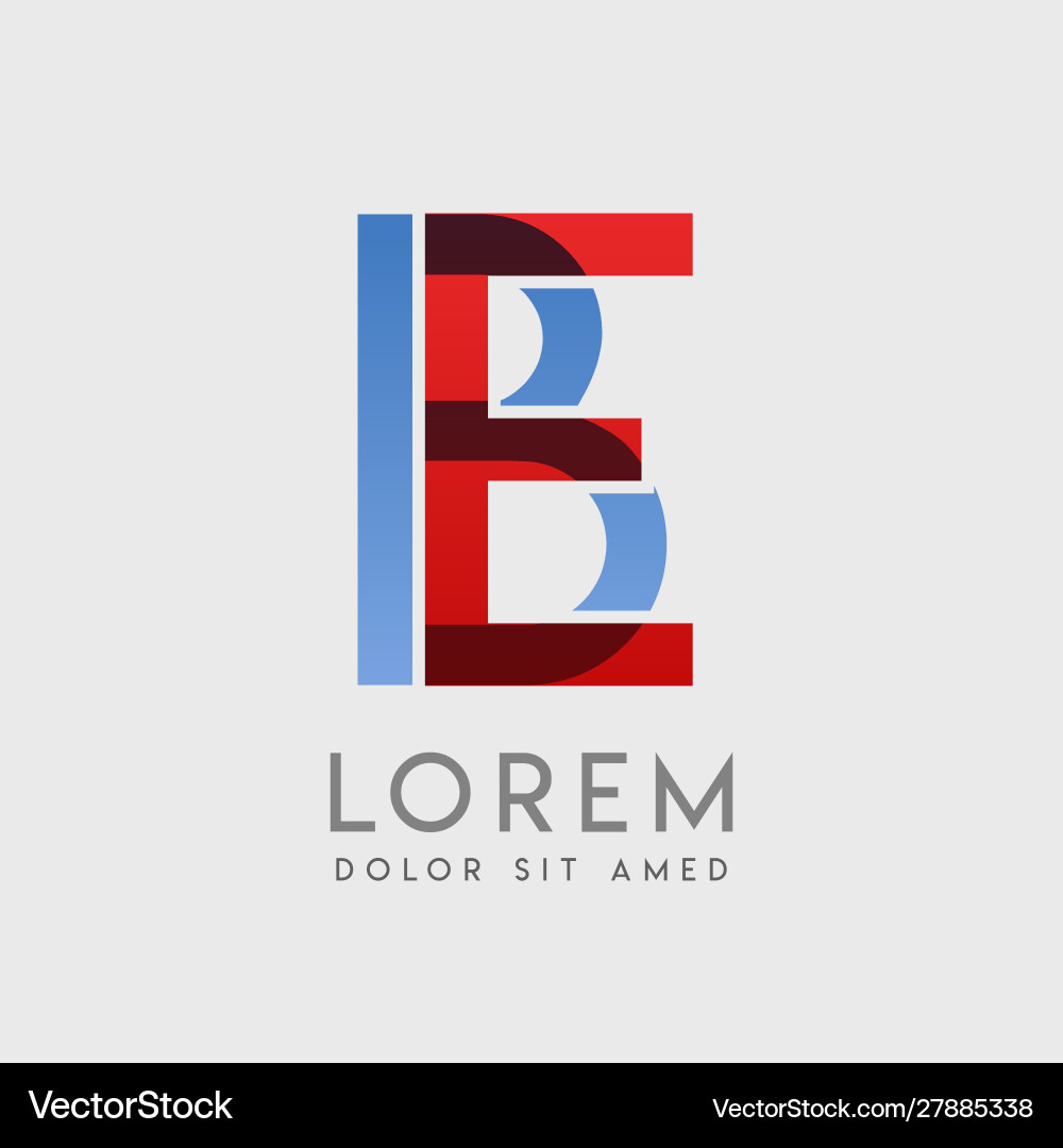 Logo letters with blue and red gradation Vector Image