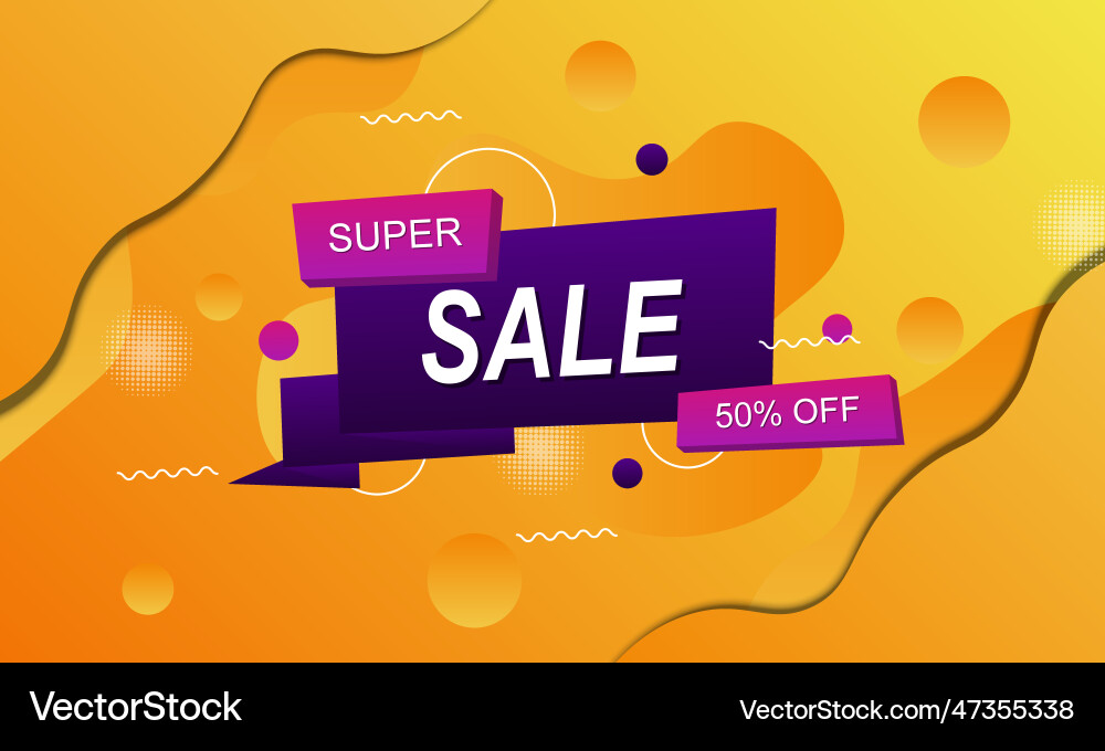 Sale banner background with orange gradient fluid Vector Image