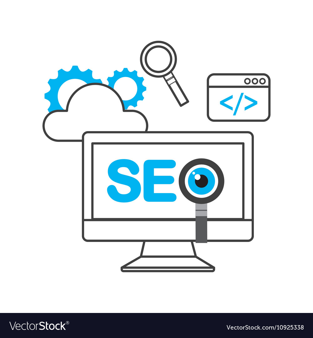 Search engine optimization flat icons Royalty Free Vector