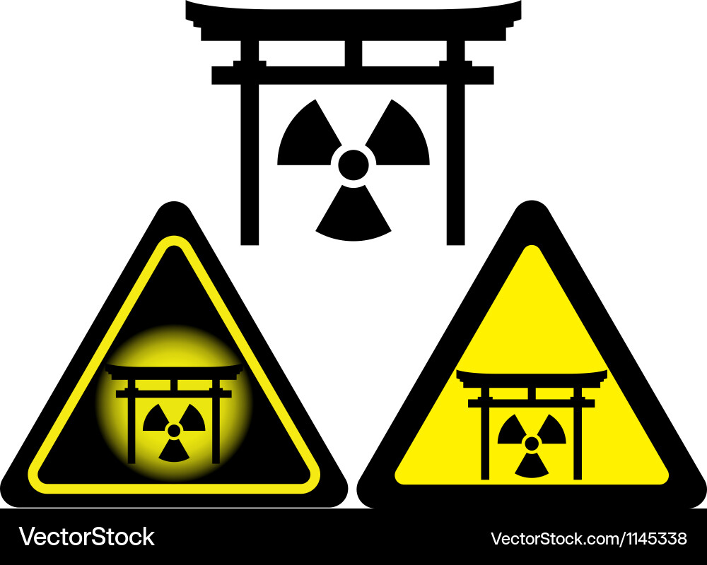 Signs radiation japan Royalty Free Vector Image